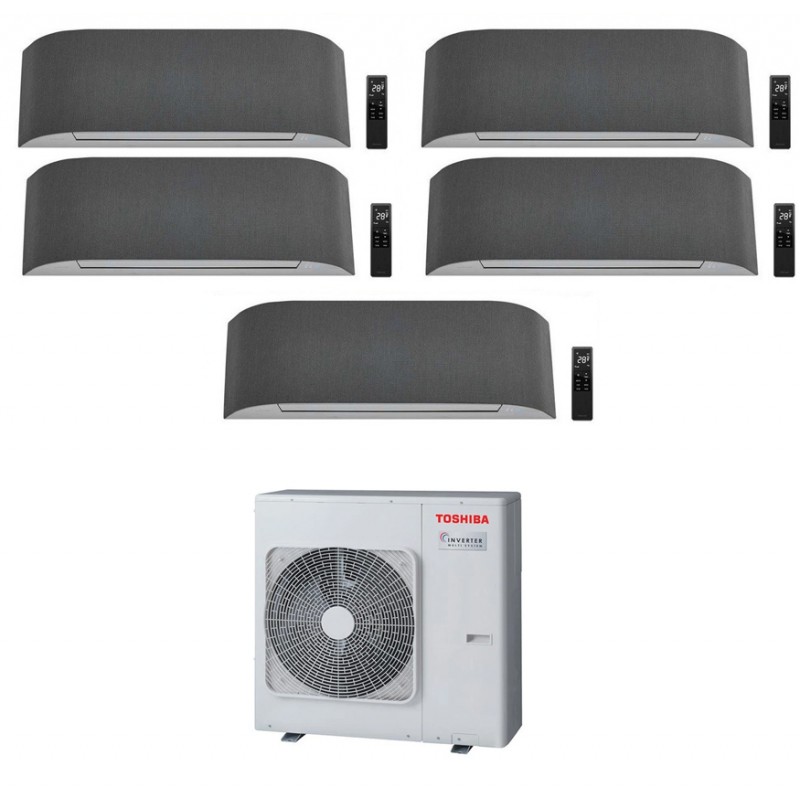 CONDIZIONATORE TOSHIBA PENTA SPLIT HAORI 9000+9000+12000+15000+15000 BTU WIFI INVERTER RAS ...