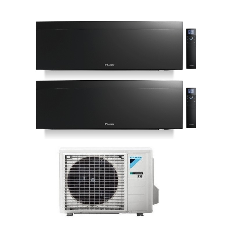 CONDIZIONATORE DAIKIN EMURA 3 DUAL SPLIT 7000+9000 BTU BLACK WIFI ...