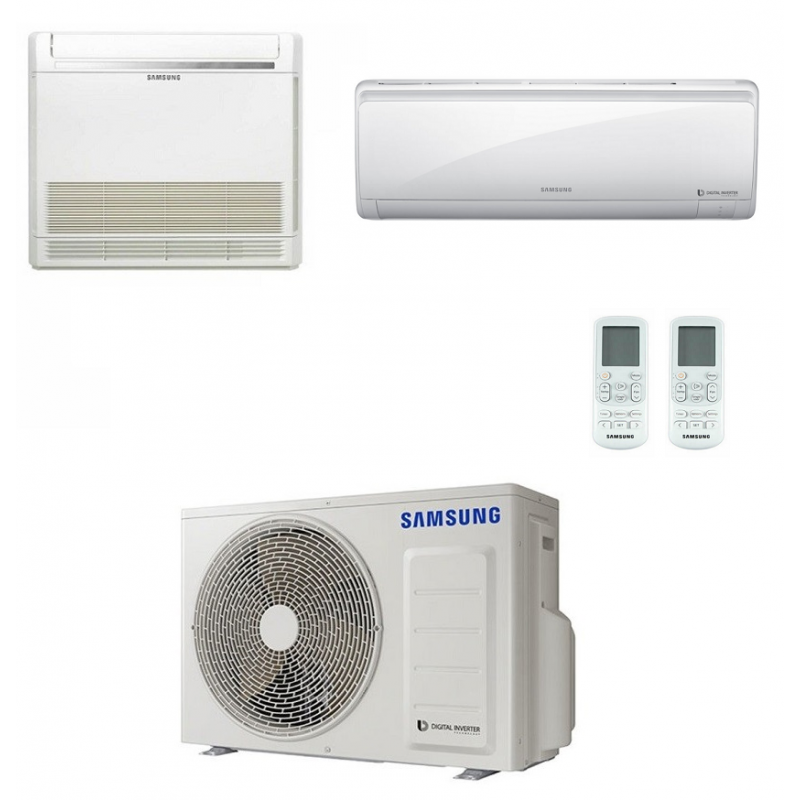 Condizionatore Samsung Dual split 12000 Console +12000 Parete Btu ...
